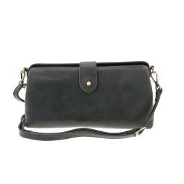 SAMPLE SALE - Leren damestas met dokters-/beugelsluiting - antraciet